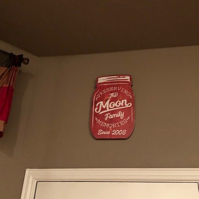 Personalized Mason Jar Shape Farmhouse Style Wood Cutout Sign. New ...