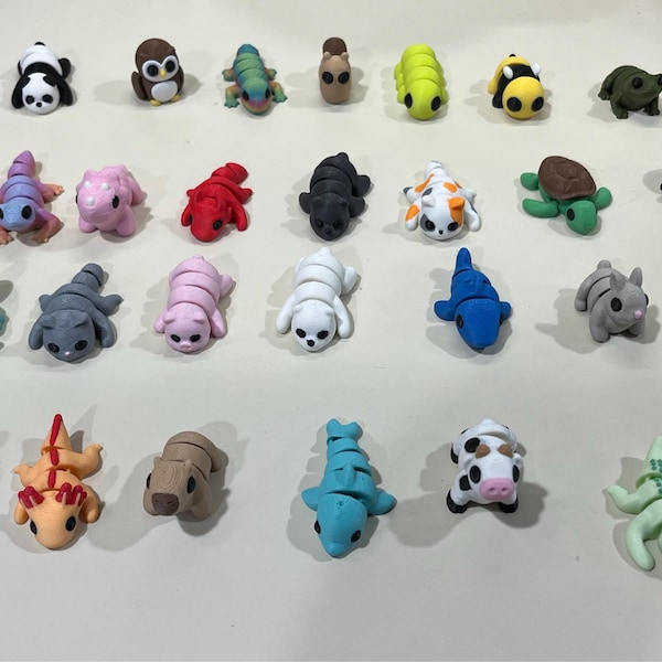 3D Printed Articulated Mini Creatures - Fidget Animal - Baby Animals - Etsy