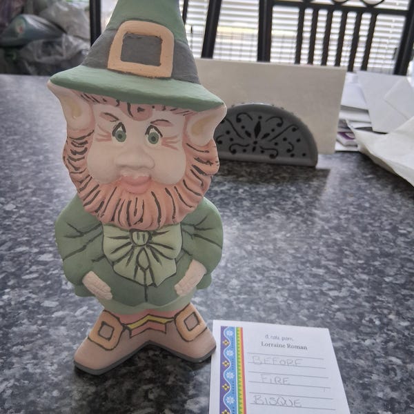 St Paddy or Valentine's Day Gnomes Ready to Paint, Unpainted Bisque-you ...