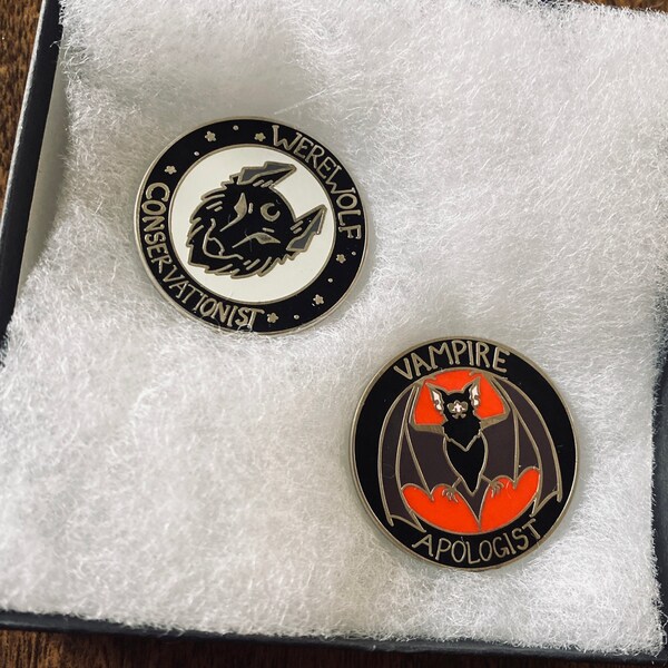 Vampire and Werewolf Enamel Pin Set hard Enamel Pin - Etsy