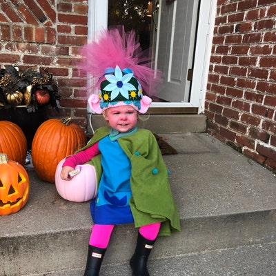 Poppy Trolls Outfit for Birthday Party, Princess Poppy Dress Cape ...