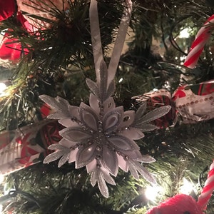 Handmade Snowflake CHRISTMAS Tree Decoration/ornament in Light Blue ...