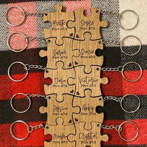 Personalized Puzzle Piece Keychain Set Cute Gift Idea for Valentines ...