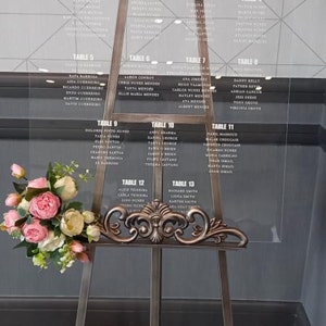 Luxury Gold Mirror Wedding Seating Chart, Table Plan, Davenport Guest ...