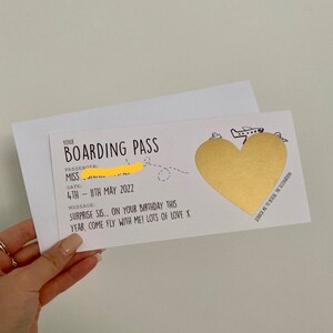 Personalised Boarding Pass Surprise Scratch off Trip Reveal Gift Faux ...