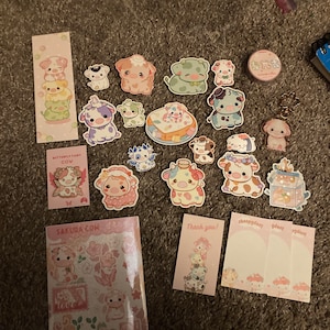 Kawaii Sushi Cow Sticker Pack, Cute Sushi Cow Stickers, Cow Sticker ...