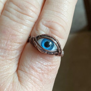 AWAKENING EYE RING// Glass Eye Ring// Eye Jewelry// Evil Eye Ring ...