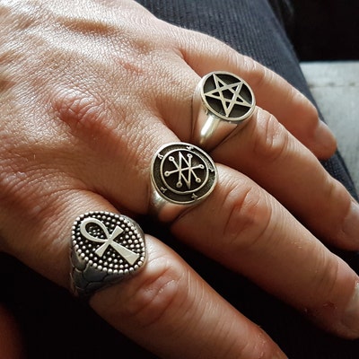 Pentacle Ring Sterling Silver Pentacle Ring ALL SIZES - Etsy