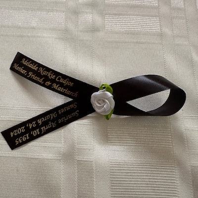 Personalized Memorial Ribbons With Pins for Funeral or Celebration of ...