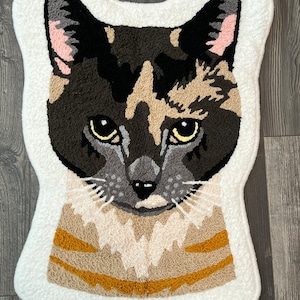 Custom Pet Portrait Rug Personalized Cartoon Pet Rug, Animals, Dog, Cat ...