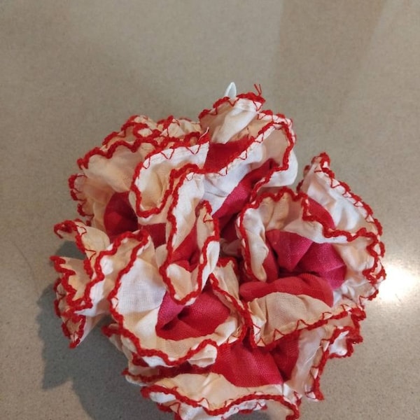 Red Gingham Ruffle Scrunchie: French Style Broderie Anglaise - Etsy