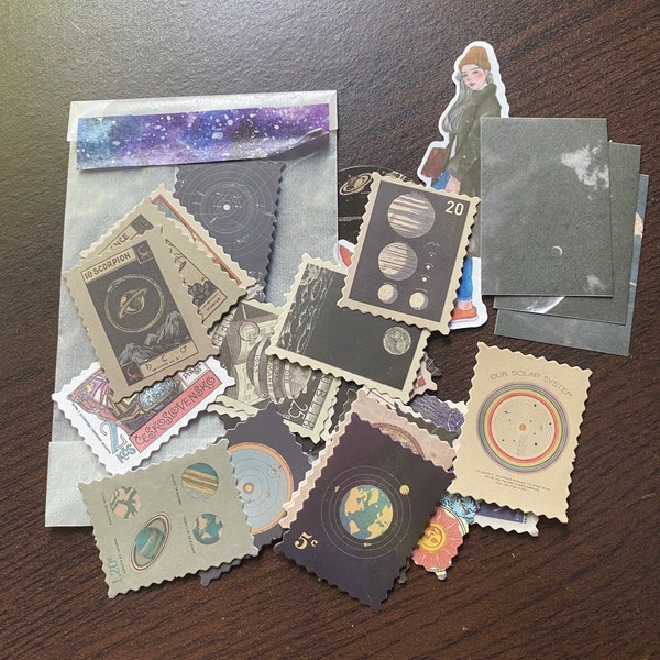 The Planets Sticker Collection (series 2), Lunar Themed Paper Stickers ...