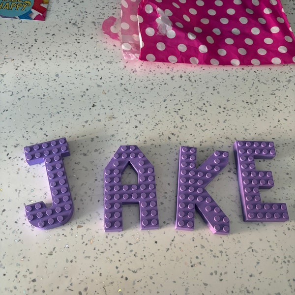 Customizable Building Blocks Name Wall Art - Wall Bedroom Decor - Kids ...