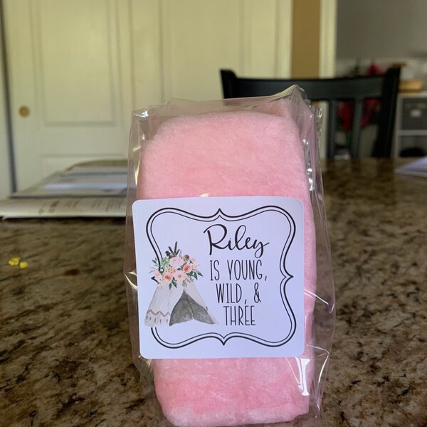 12 Small Cotton Candy Party Favors With Custom Labels - Etsy