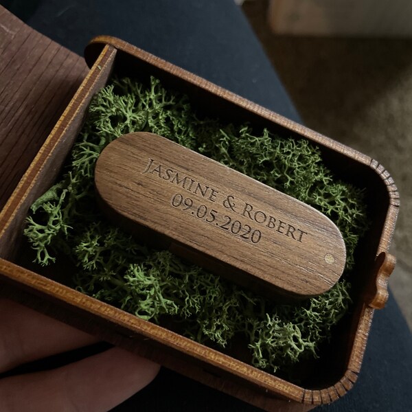 Wooden USB Stick. Wood USB Flash Drive Engraved With Logo or Text ...