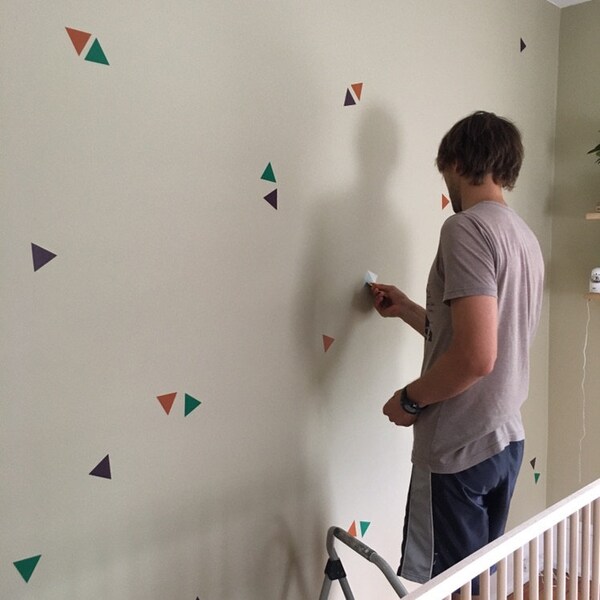 Triangle Wall Decals Colorful Vinyl Wall Decals, Nursery Decals, Unique ...