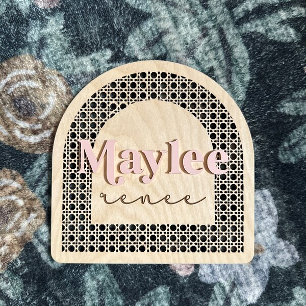 Baby Birth Announcement Sign, Boho Baby Arch Name Sign, Boho Birth ...