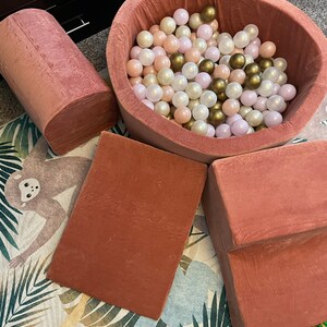 Cotton Velvet Beige Pit Round 400 Balls Included Baby Foam - Etsy