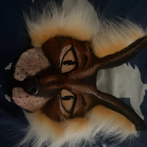 Handmade Therian Cat Mask | Realistic Brown White Design | Universal ...