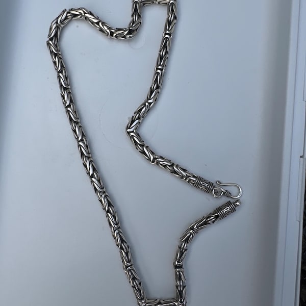 Sterling Silver Byzantine Chain, 925 Silver Byzantine Chain Necklace ...