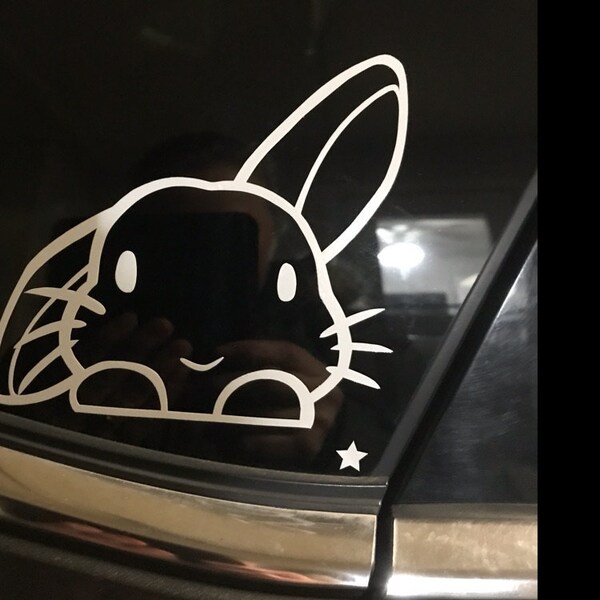 Peeking Cute Half Lop Rabbit Sticker; Bunny Laptop Decal / Car Decal ...