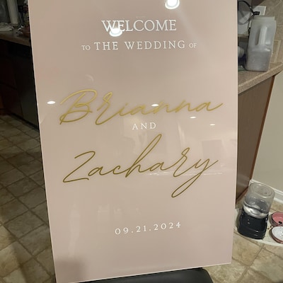 Wedding Bar Sign Customizable Name Mirror, Acrylic Drink Signage ...