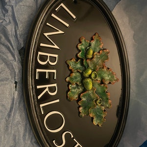 Personalised Solid Cast Resin House Name Sign Woodland Bouquet ...