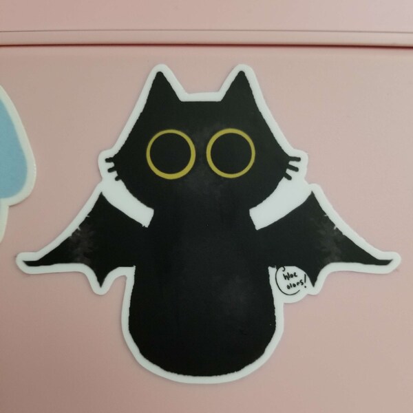 Matte Black Cat Loaf Sticker | Cute Black Cats | Cute Stickers | Laptop ...