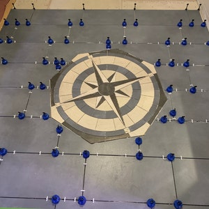 Tile Mosaic Medallion Natural Stone Mariners Compass Rose Travertine ...