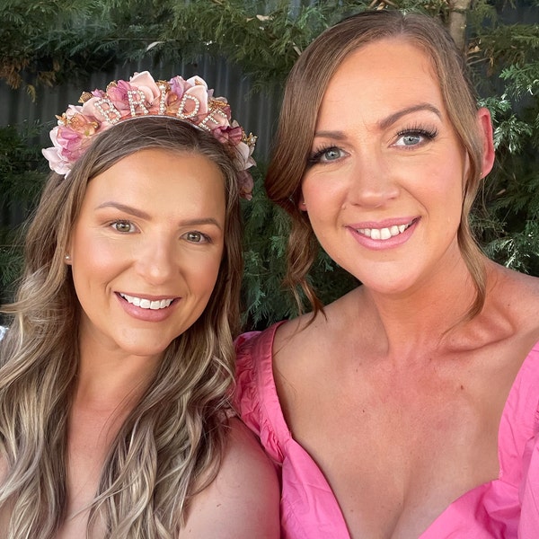 Races Headband Fascinator Flower Crown Melbourne Cup Rose Gold Pink ...