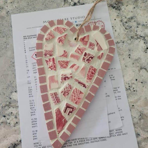 Mosaic Heart Handmade With Vintage China and Crockery Floral Indian ...