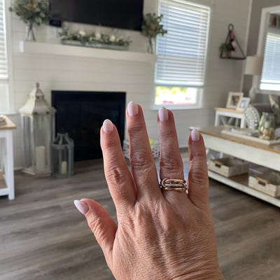 14KGF Multi Link Connected Rings, Trinity Ring, Tricolor Ring ...