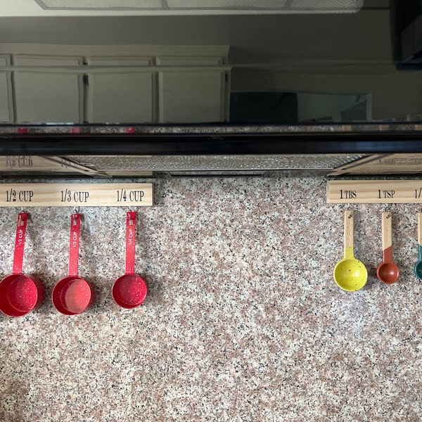 Measuring Cup and Spoon Holder, Organizer, Cup Hanger, Kitchen Storage ...