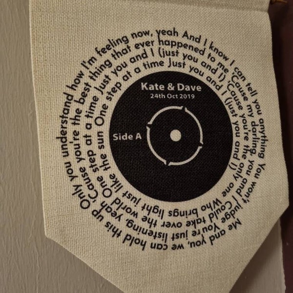 Wedding Song Lyrics Record Hanging Wall Decor With Names, Date ...