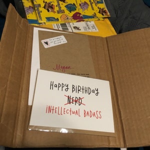 Nerd Gift. Nerd Birthday Card. Intellectual Badass Card. Funny Birthday ...