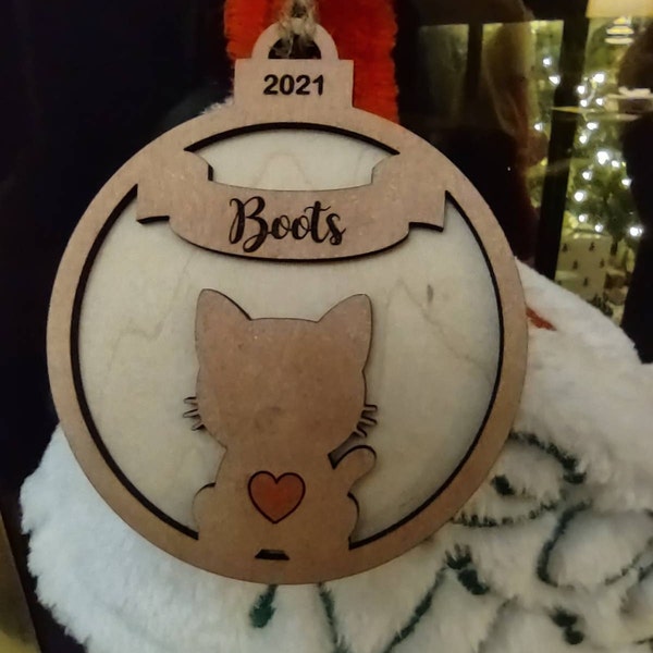 Cat Christmas Ornament SVG, Pet Christmas Ornament, Christmas Tree ...