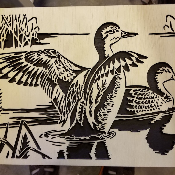 108-ducks - Scroll Saw Pattern (pdf, Jpg, Dxf, Svg, Eps) - Etsy