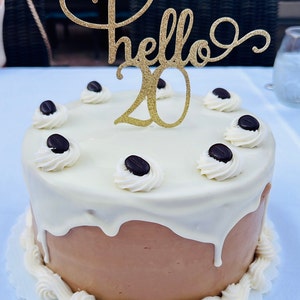 Hello 20 Cake Topper, Happy 20th Birthday Cake Topper, Happy 20th Party ...