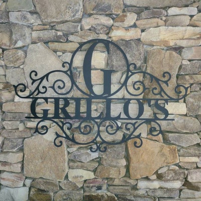 Metal Sign Personalized, Metal Name Sign, Split Letter Monogram Metal ...