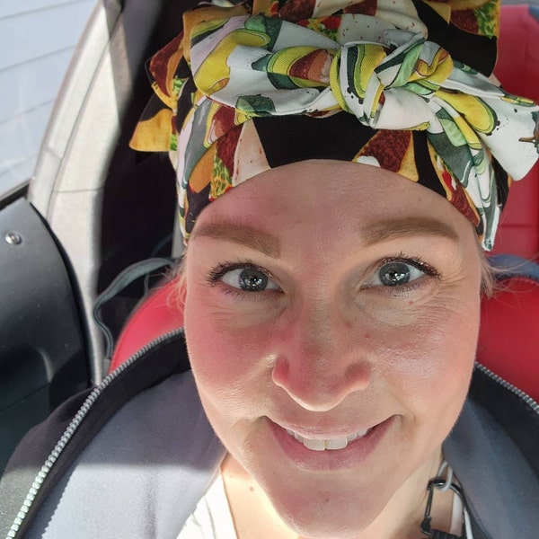 Scrub Surgical Pops of Pink Hat Medical Cap With Style, Bow & Satin ...