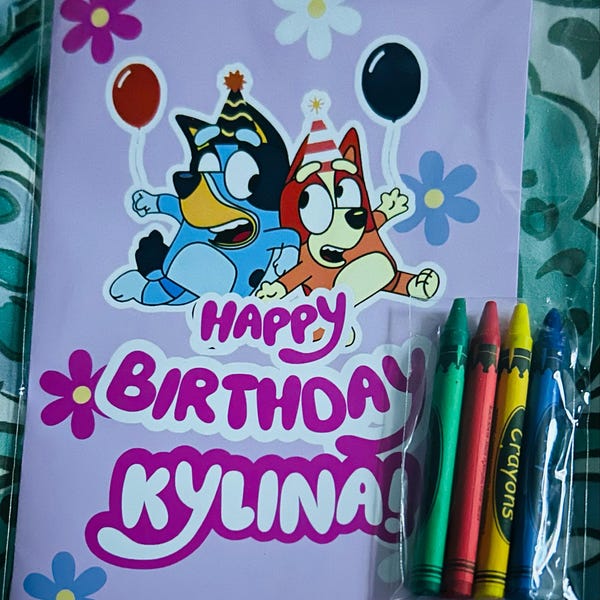 Bluey Coloring Book, Pink - Etsy