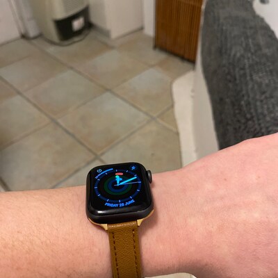 Leather Handmade Strap for Apple Watch Straight and Slim Band 9, 8, 7 ...