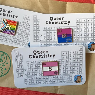 Bisexual Pride Badge Queer Chemistry Lgbtqi Lgbt Pride Bisexual - Etsy