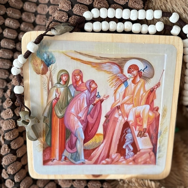 Handmade Mounted Icon Elijah the Prophet and the Angel of the Lord - Etsy
