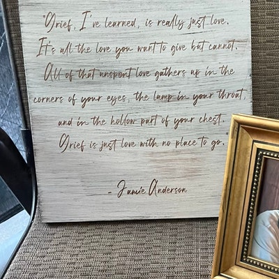 Jamie Anderson Grief Quote 10x10 12x12, 15x15, 20x20, 25x25, 30x30 ...