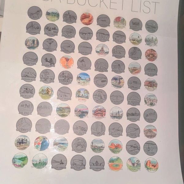 USA Bucket List Scratch off Poster | Travel Gift | Gift Ideas for Mom ...
