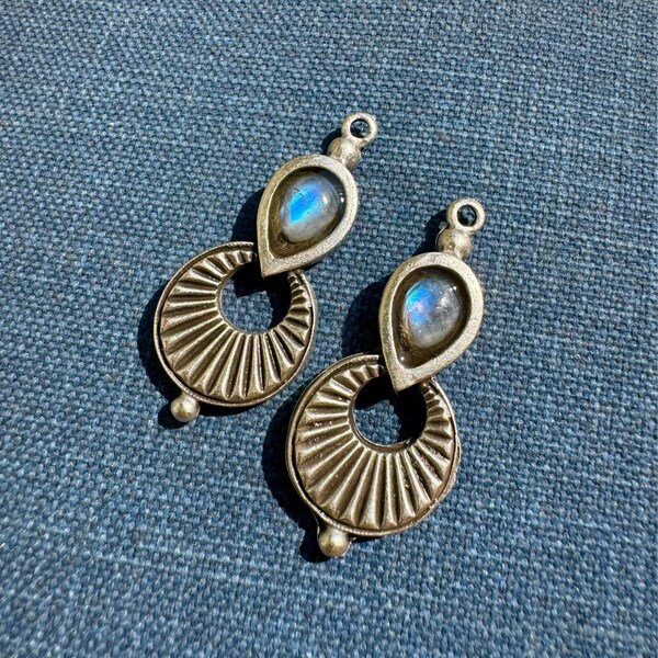2 Patina Blue Charms Antique Blue Charms , Faux Patina Over Antique ...