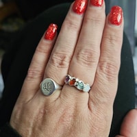 Lucky Stone Ring Raw Stone Silver Ring Multi Stone Crystal and Copper ...