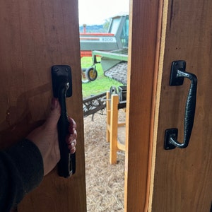 Tree Branch Barn Door Handle and Matching easy Mount Textured Flush ...