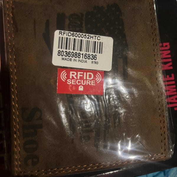 Mens Brown Leather Dog Hunting Wallet. RFID Blocking Genuine Leather ...